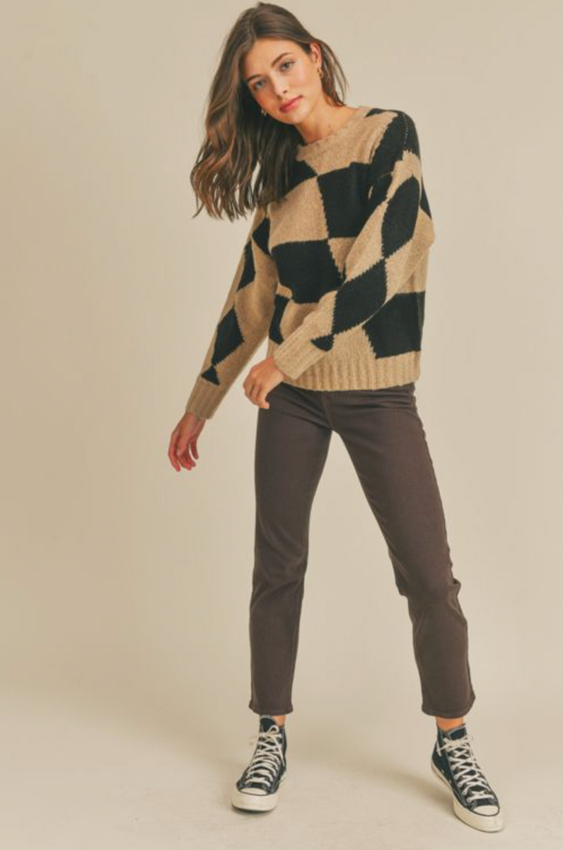 Checker Board Knit Sweater – gadogadoellicottville