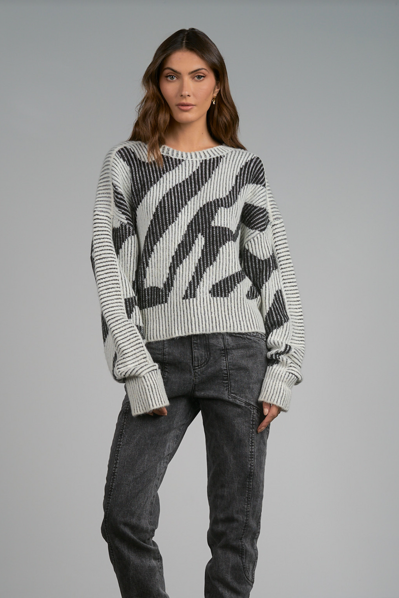 Zebra Print Knit Sweater – gadogadoellicottville