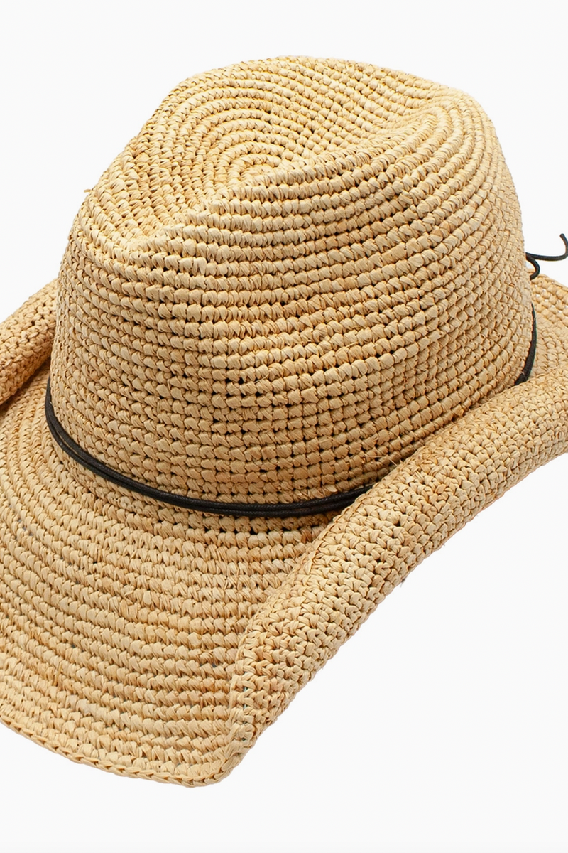 Isabel Raffia Straw Band Adjustable Unisex Resort Hat ...